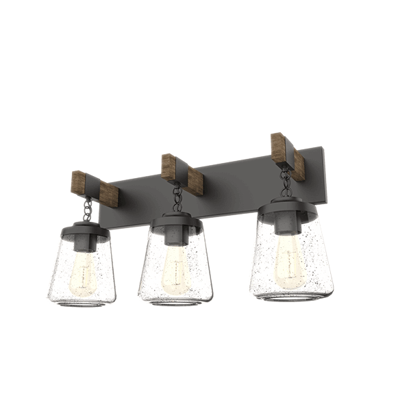 Zidna lampa Paola 3 black/wood