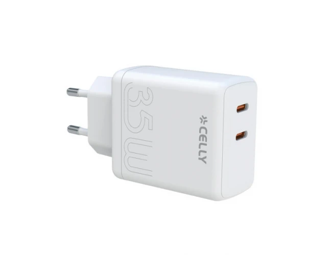 Celly Power (TC2USBC35WWH) kučni punjač za mobilne telefone 2xUSB C 35W beli