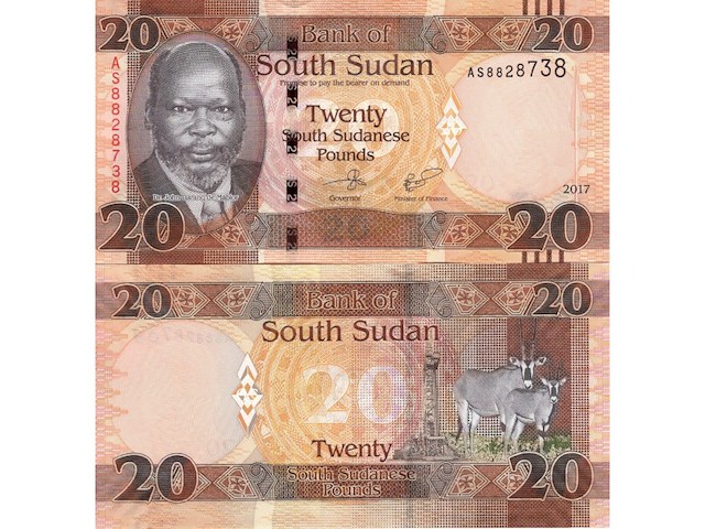 SOUTH SUDAN Južni Sudan 20 Pound 2017 UNC, P-13