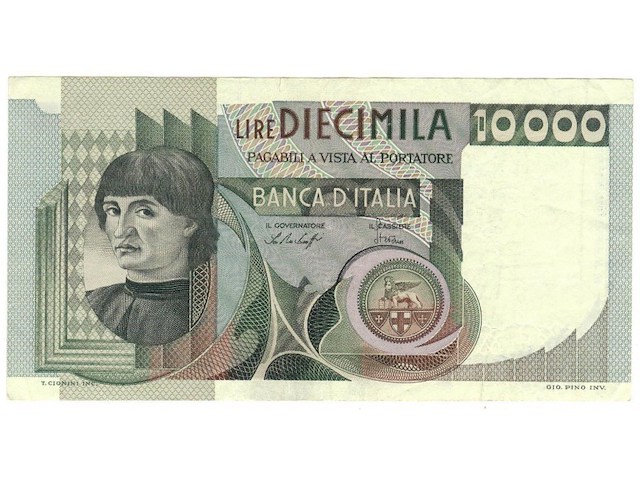 Italija 10.000 lira 1976 / 1978 P106a