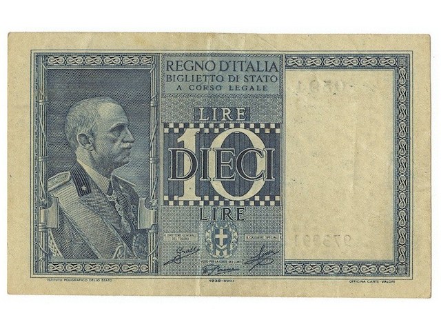 Italija 10 lira 1939
