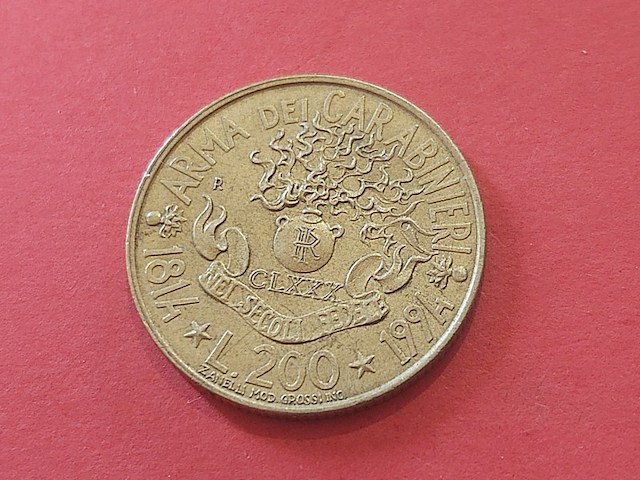 Italija  - 200 lire 1994 god Arma dei Carabinieri