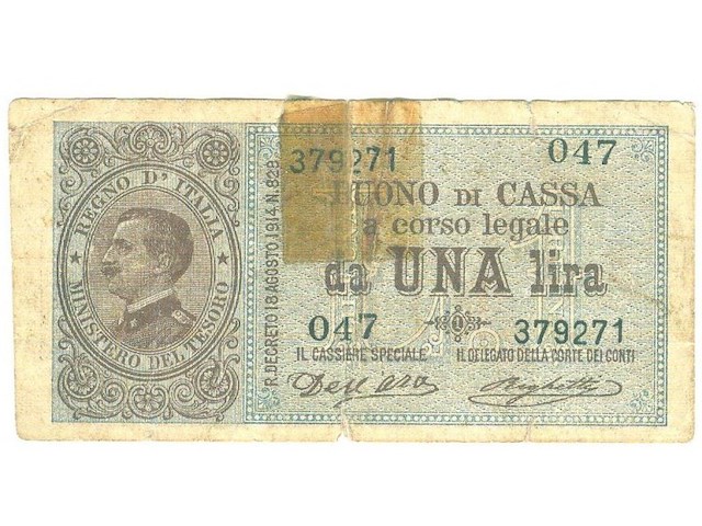 Italija 1 lira 1914