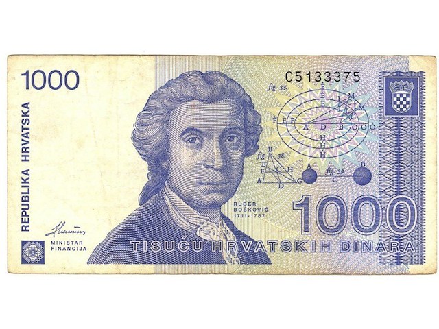 Hrvatska 1000 dinara 1991