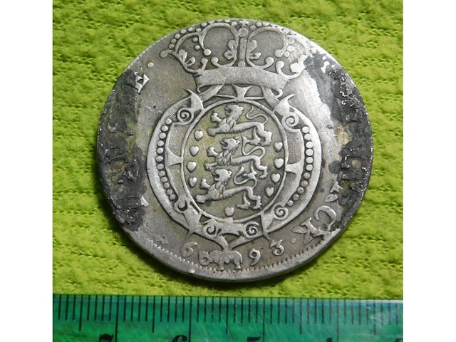 Denmark GLUCKSTADT 4 Mark Danske 1693 cw - retko