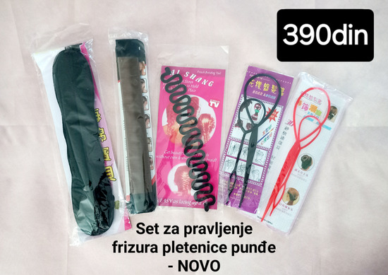 Set za frizure pletenice punđe za kosu - NOVO