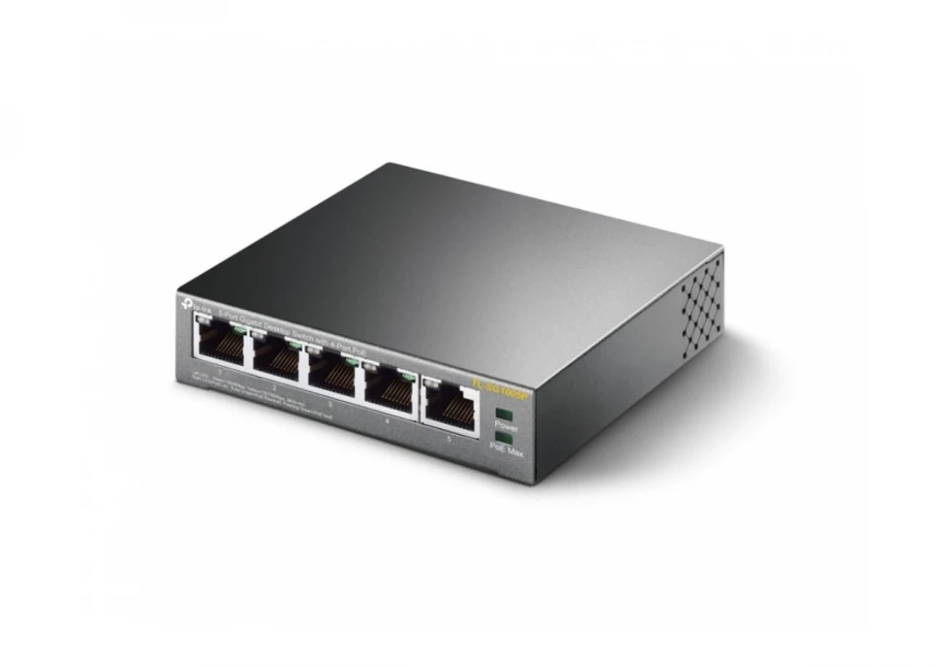 Switch TP-LINK TL-SG1005P Gigabit/5x RJ45/10/100/1000Mbps/4x PoE+/56W PoE/metalno kuciste