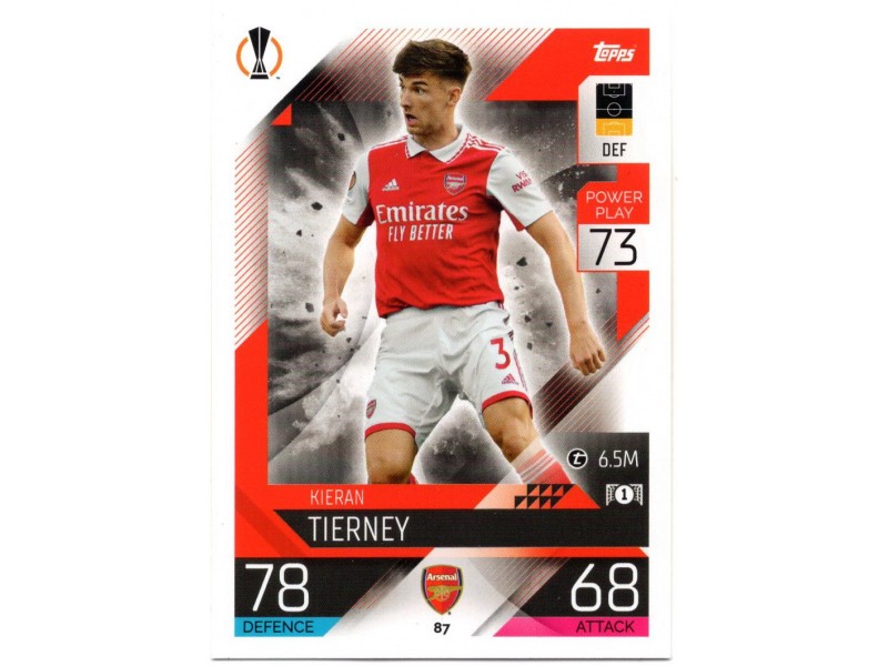 87.Kieran TIERNEY -ARSENAL FC- TOPPS Match ATTAX 2023