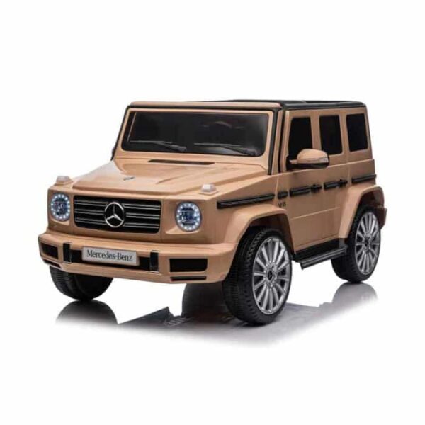 Dečiji auto 4×4 Mercedes Benz G500 na akumulator sa mekim gumama i kožnim sedištem, model 289 – bež