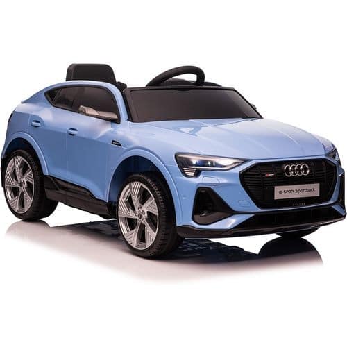 Licencirani dečiji auto Audi E-tron Sportback na akumulator sa kožnim sedištem i mekim gumama – plavi, SM-24011B