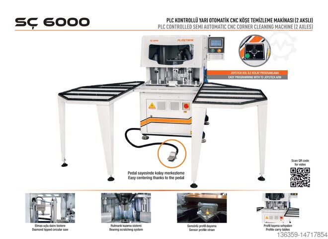 Mašina za čišćenje uglova
PLASTMAK PVC ALÜMİNYUM İŞLEME MAKİNELERİ SÇ 6000
