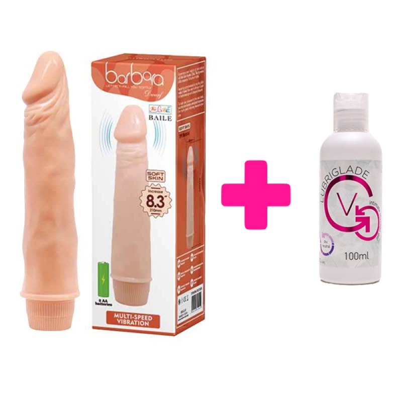 Realistični vibrator i Lubrikant na bazi vode