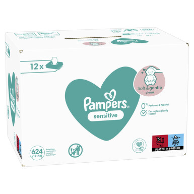 Pampers Sensitive Vlažne maramice, 12 X 52 komada