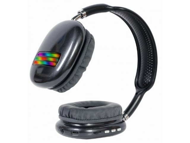 BHP-LED-02-BK Gembird Bluetooth stereo Slusalice sa mikrofonom Bt V5.0 400mAh/32Ohm, 2h Li-ion Crne