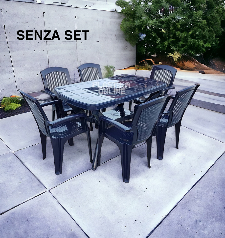 Baštenski set SENZA sto 140×84 i 6 Senza stolica