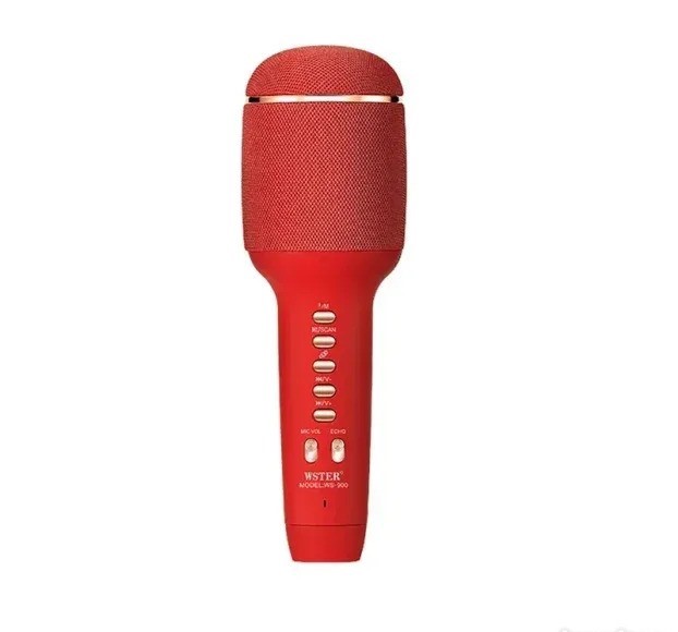 Mikrofon karaoke + zvucnik WS crveni