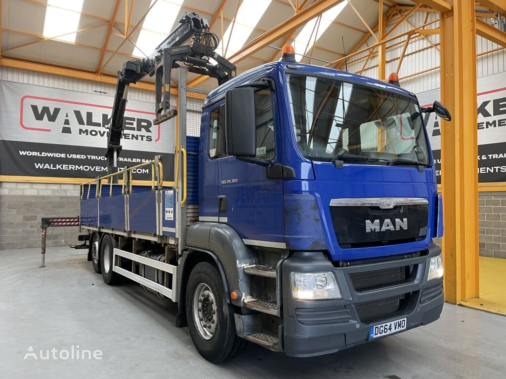 MAN TGS 26.360, 6X2 26 TONNE DRAWBAR SPEC BRICK GRAB – 2014 – DG64 V kamion s ravnom platformom