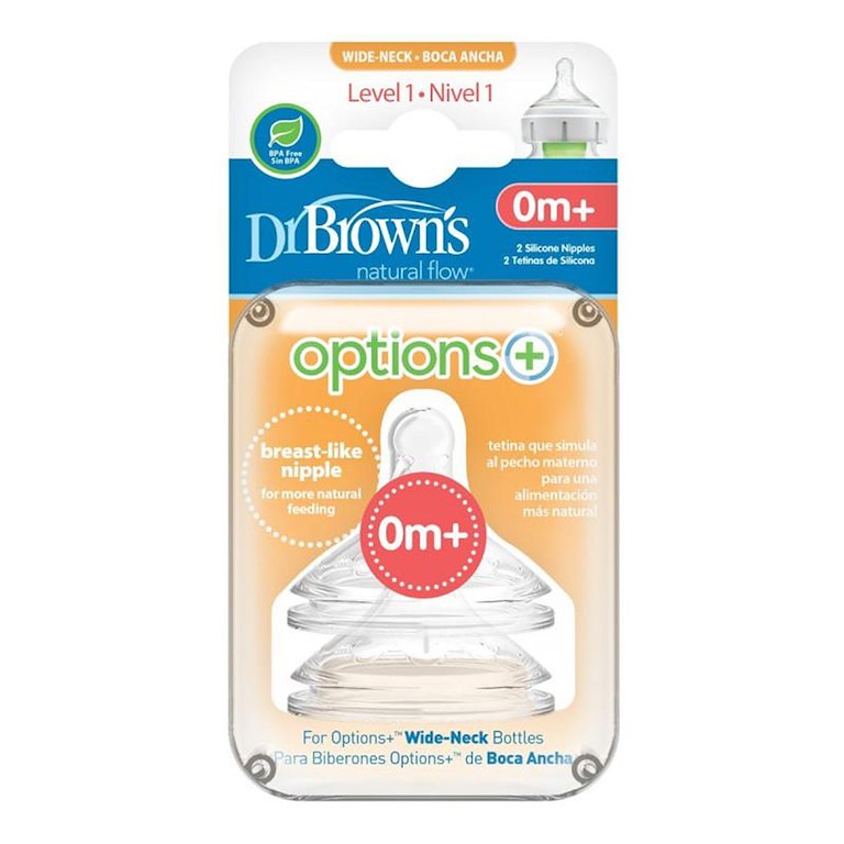 Dr Browns OPTIONS+ silikonskacucla 0m+, 2/1