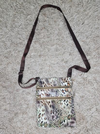 Animal print cross body mini torba