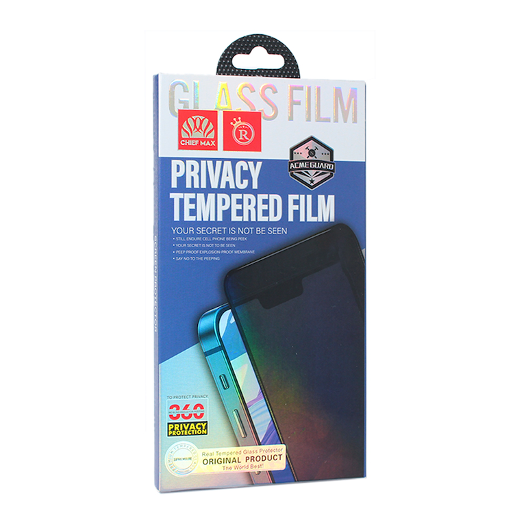 Tempered Glass Privacy 2.5D full glue za Samsung Galaxy S24 Plus crni (fingerprint unlock)