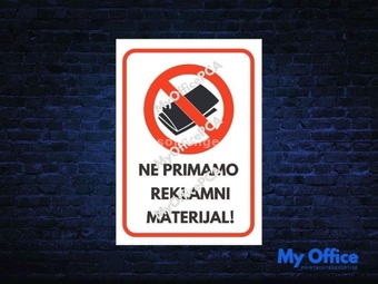 Nalepnice NE PRIMAMO REKLAMNI MATERIJAL za staklo,A6 format