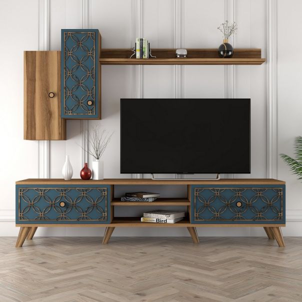 HANAH HOME TV polica Class S Walnut Chalcedony