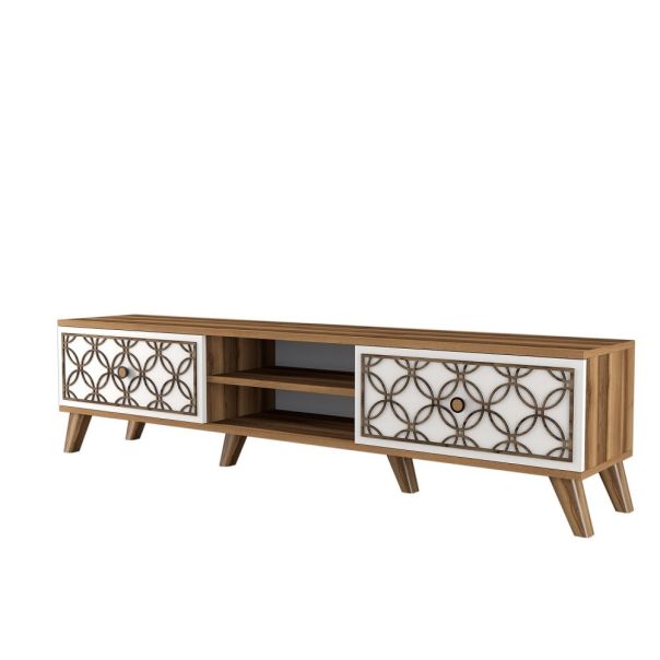 HANAH HOME TV polica Class Walnut, bela