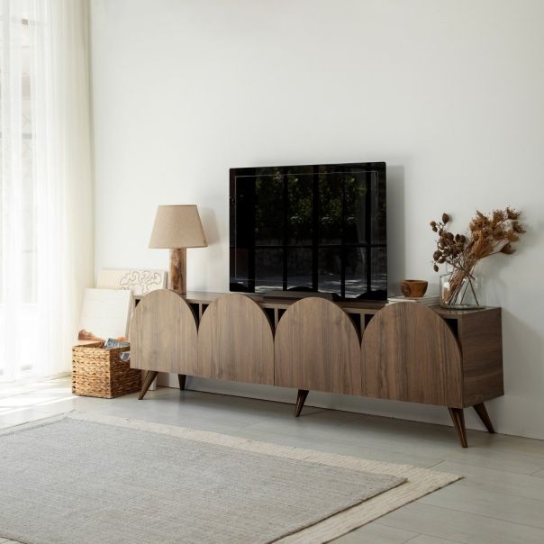 HANAH HOME TV polica Mesta Walnut v2