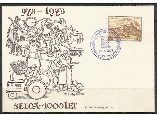 1000 god Škofje Loke 1973.,koverta
