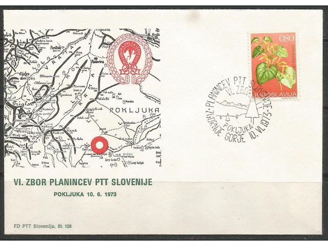 VI Zbor planinara PTT Slovenije 1973.,koverta