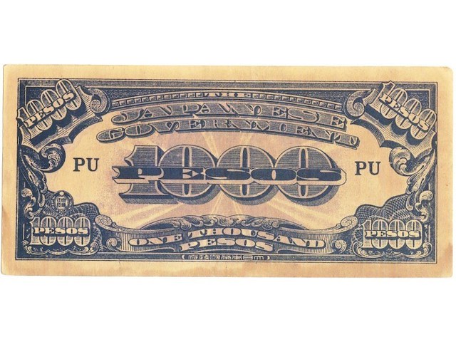 Filipini Japanska okupacija 1000 pesos 1944/45 aUNC/XF