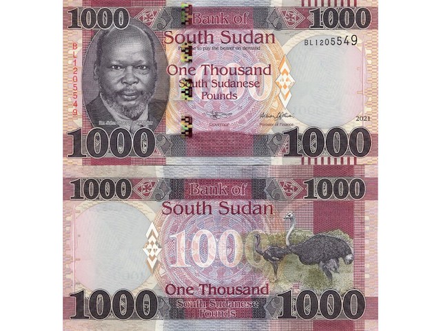 SOUTH SUDAN Južni Sudan 1000 Pound 2021 UNC, P-17