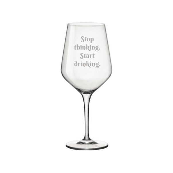 HAPPY PUMPKIN Čaša za vino "Stop thinking. Start drinking."1173