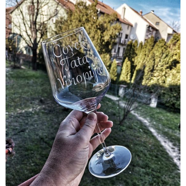 HAPPY PUMPKIN Čaša za vino "Čovek, tata, vinopija"1175