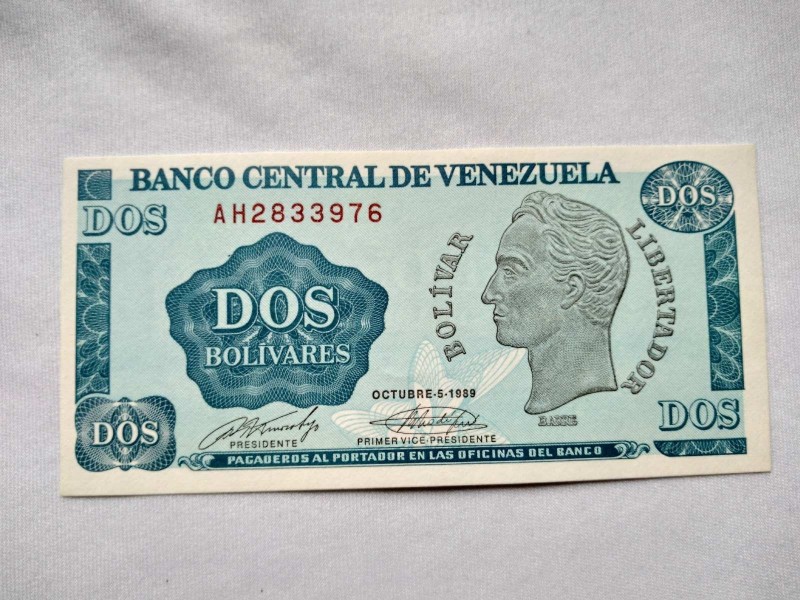 Venecuela 2 bolivara,1989 god.UNC