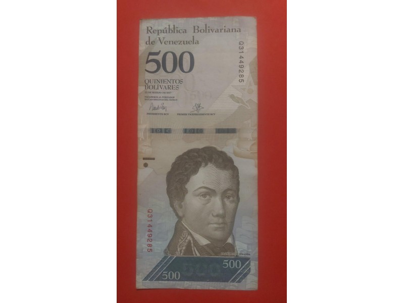 500 bolivares 2017 god Venecuela