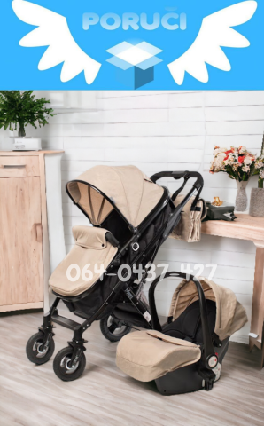 Kolica za bebe sa prostranom ”mama” torbom i nosiljkom 602-1 Marsi