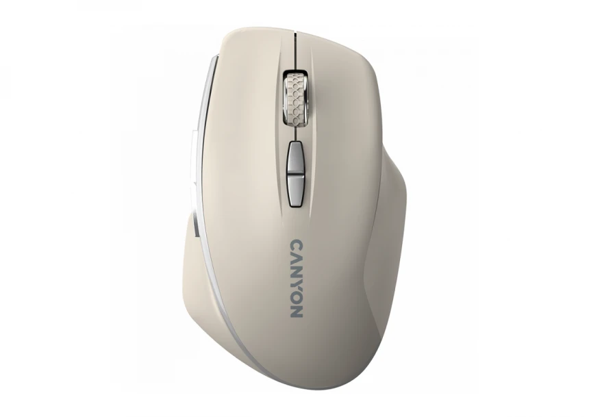 CANYON MW-21, 2.4 GHz Wireless mouse ,with 7 buttons, DPI 800/1200/1600, Battery: AAA*2pcs,Cosmic Latte,72*117*41mm, 0.075kg