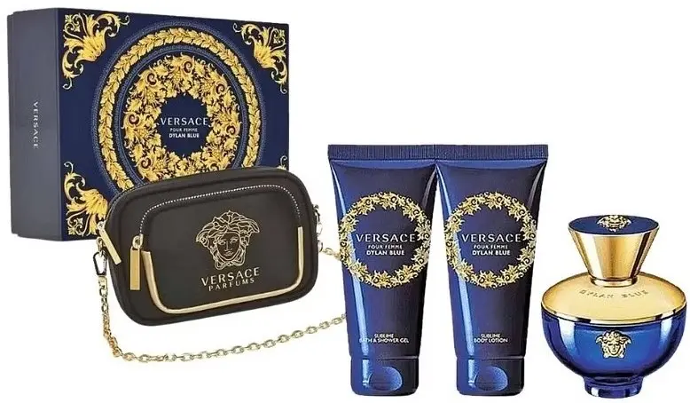 VERSACE Ženski poklon set Dylan Blue Femme (EDP 100ml + Losion za telo 100ml+ Gel za tuširanje 100ml+ Torbica)