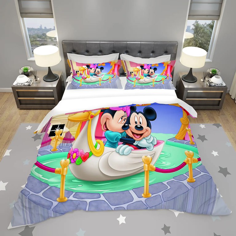MEY HOME Mickey&Minnie 3D Posteljina za bračni krevet, 200x220