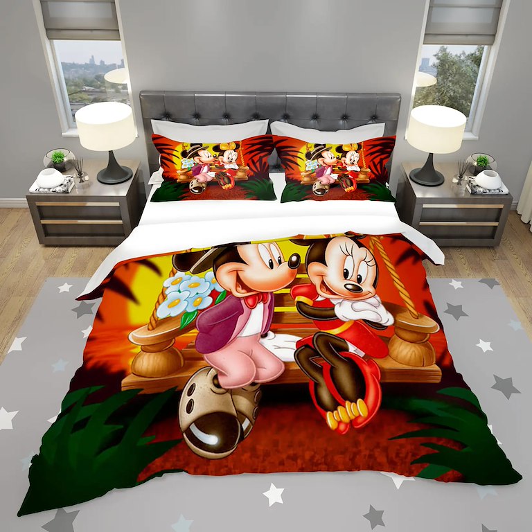 MEY HOME Mickey&Minnie 3D Posteljina za bračni krevet, 200x220