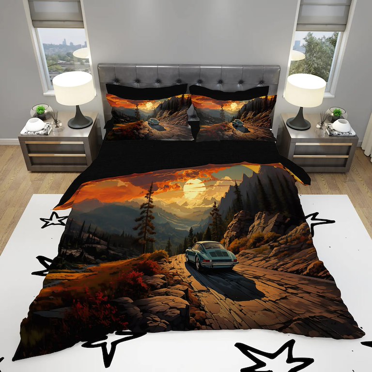 MEY HOME Valley sunset 3D Posteljina za bračni krevet, 200x220