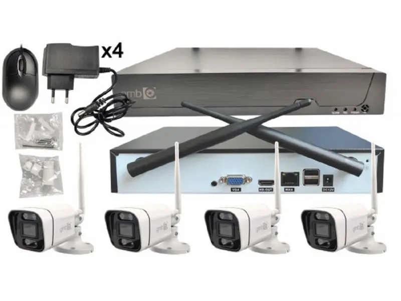 GEMBIRD CAM-IP3MP-WiFiKITXM4 GMB Kamera 3 megapiksela, Set 4/1 wifi full color app xmeye sa mikrofonom