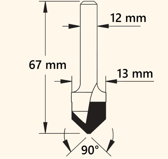 Glodalo za alubond savijanje na 90 stepeni, prihvat 12mm WPW VE90122