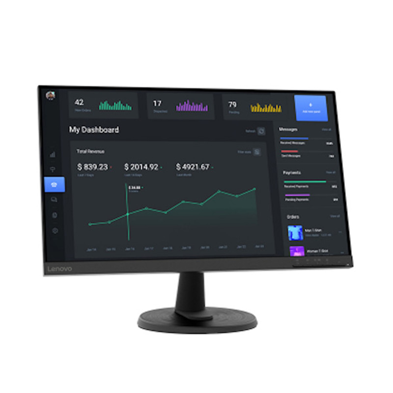 Monitor Lenovo D24-40 23.8"/VA/1920x1080/75Hz/4ms/VGA,HDMI/FreeSync/crna