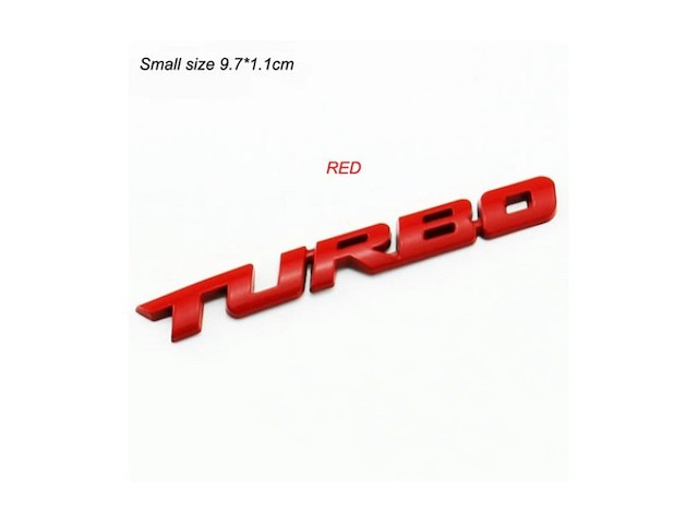 3D metalne nalepnice (car sticker) Turbo, crvene