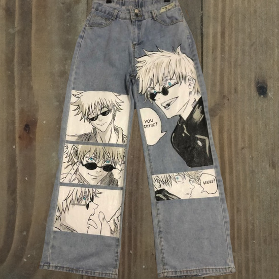 Jujutsu Kaisen ručno oslikane pantalone