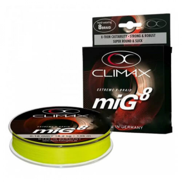 Climax MIG8 extreme braid 135m fluo yellow