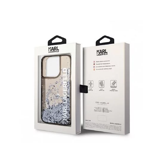 KARL LAGERFELD MASKA ZA IPHONE 14 PRO MAX LIQ. GLITTER ELONG BLACK (KLHCP14XLCKVK) CENA