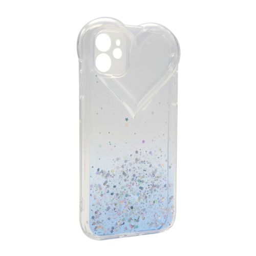 Futrola - maska Sparkly Heart za iPhone 12 (6.1) plava (MS)